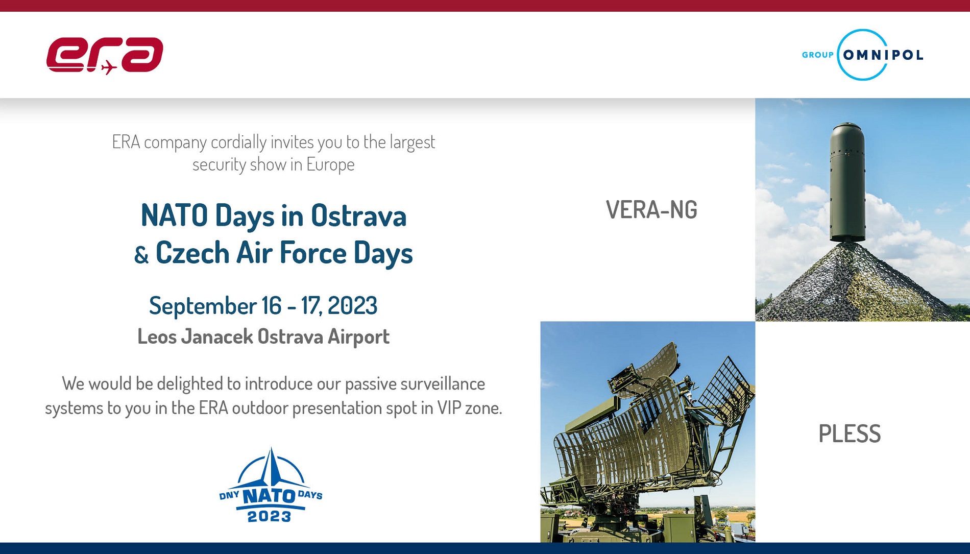 ERA a.s. - NATO Days 2023: ERA in the role of main partner at the ...